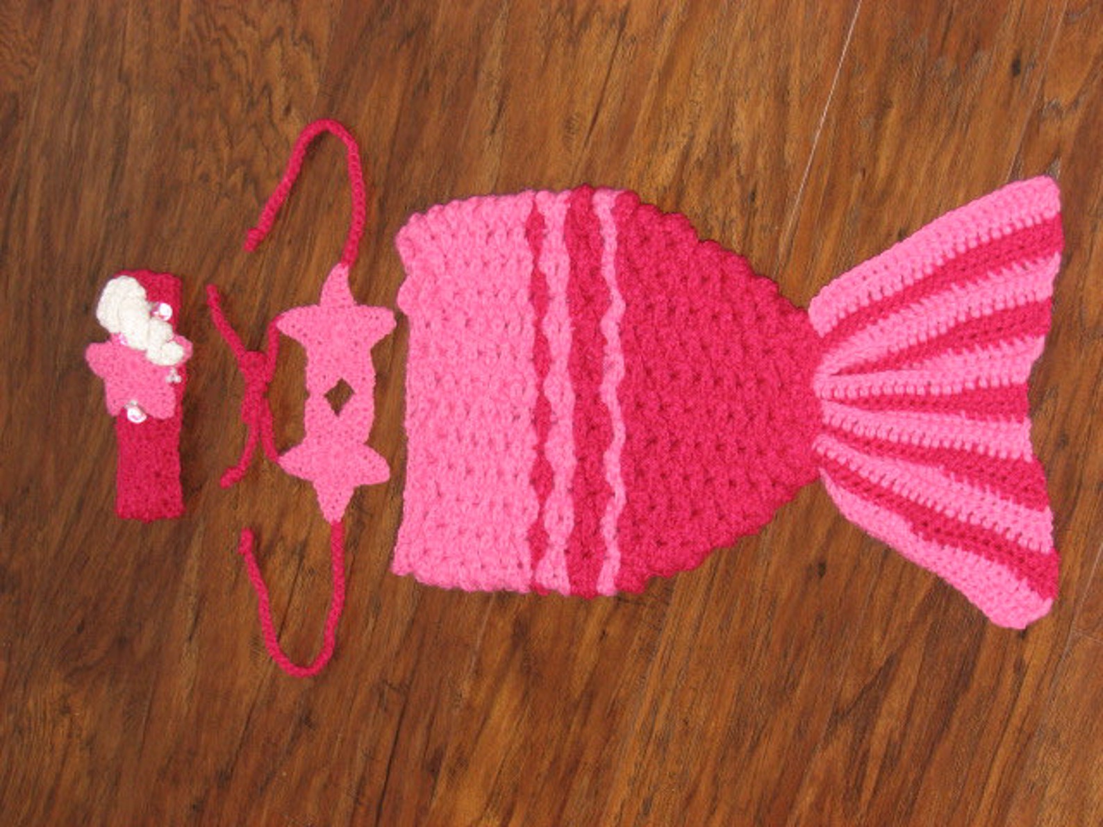 CROCHET PATTERN Baby 0-3 Month Mermaid Cocoon With Starfish Bikini Top ...