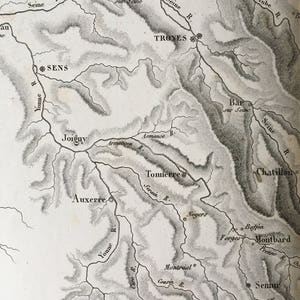 1825 Original Antique Map of France, Lieues Communes De France, Antique ...