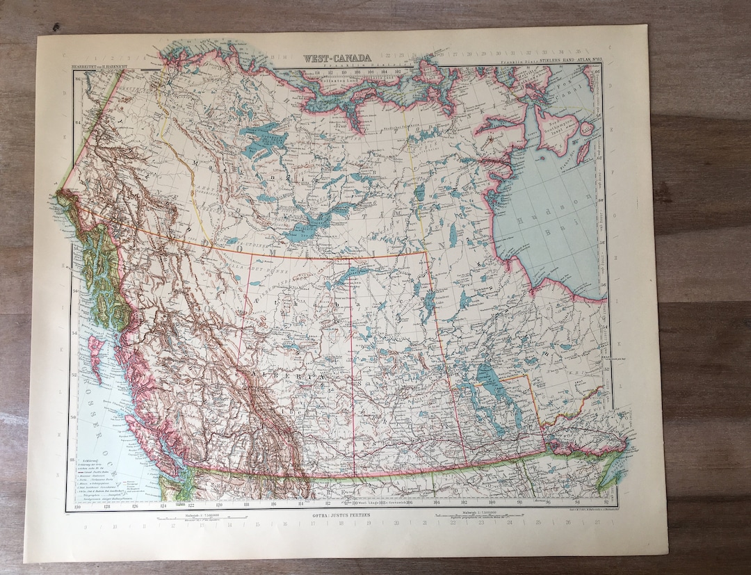 1906 Vintage Canada Map, Detailed Historical Area Map, Antique Original ...