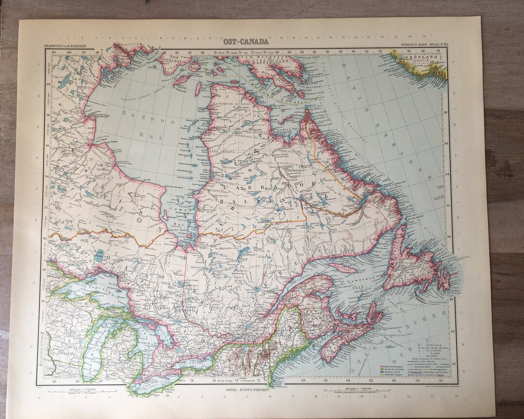 1906 Vintage Canada Engraved Map, Detailed Historical Area Map, Antique ...