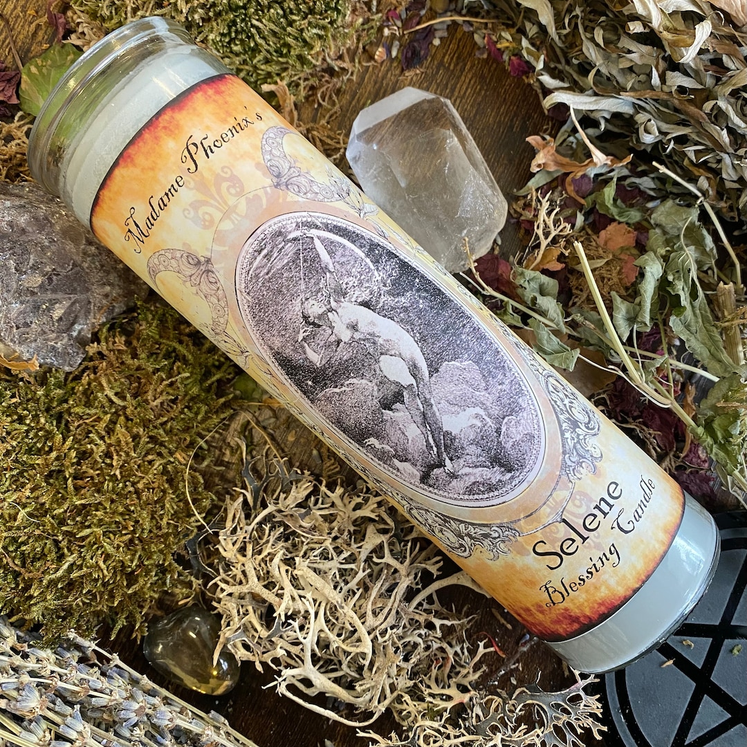 Selene Moon Goddess Altar Candle - Etsy