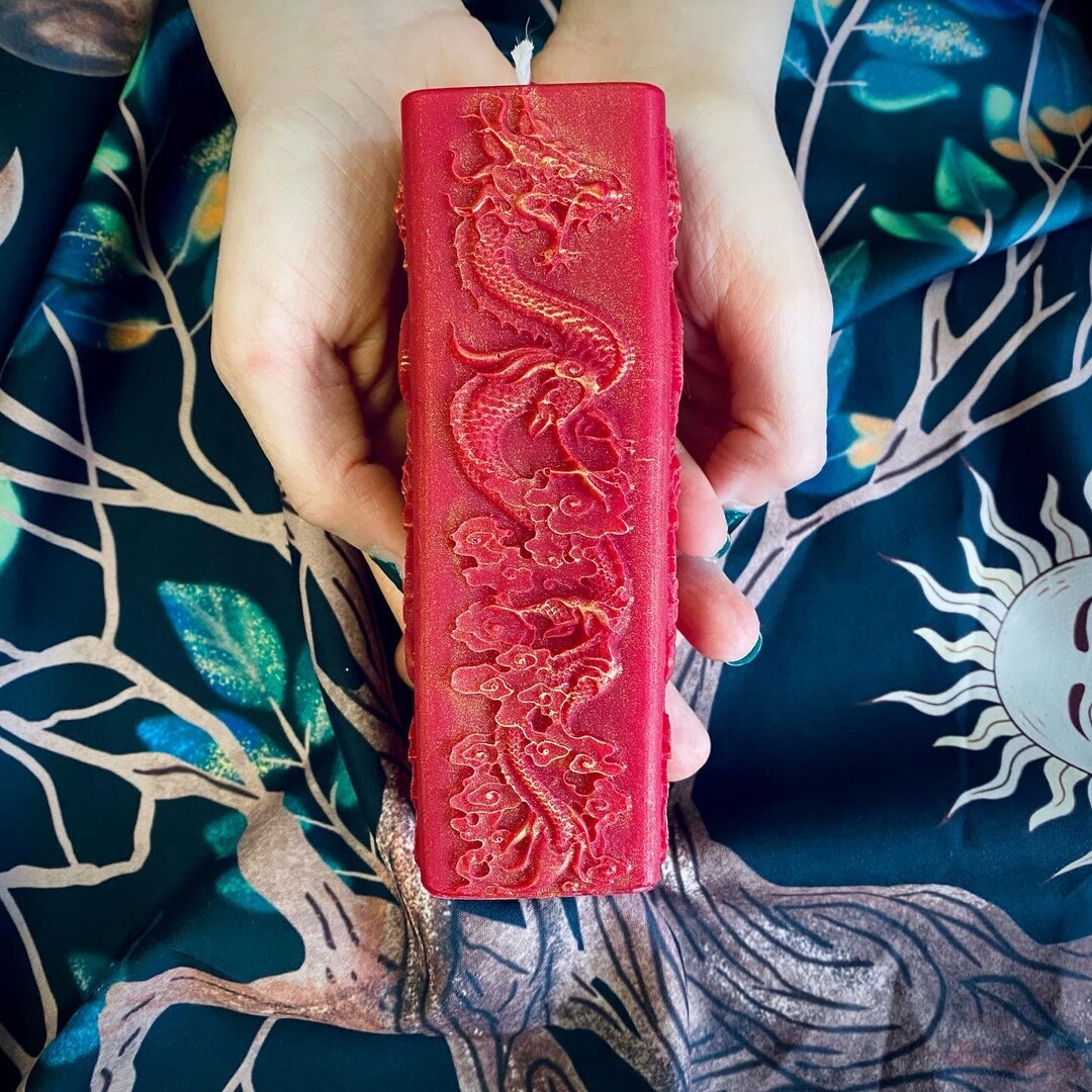 Dragon Blessing Tall Pillar Candle - Etsy