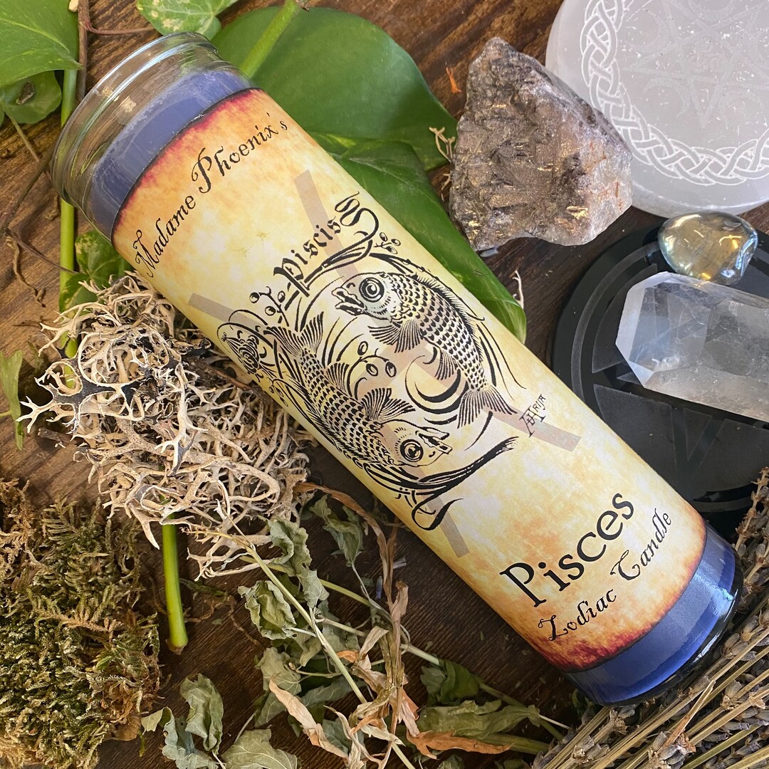 Zodiac Magic Pisces Astrology Spell Candle - Etsy