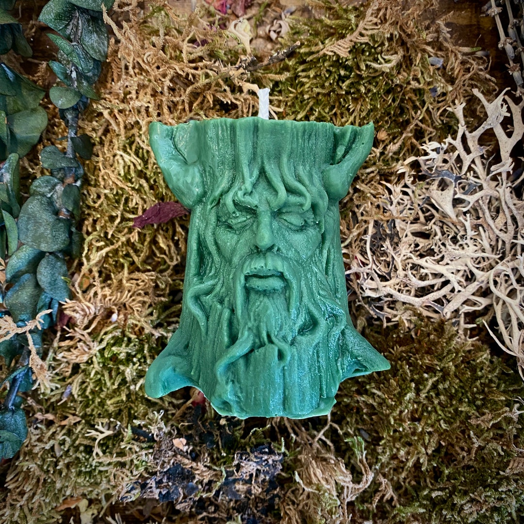 Tree Spirit Green Man Wicca Altar Candle - Etsy