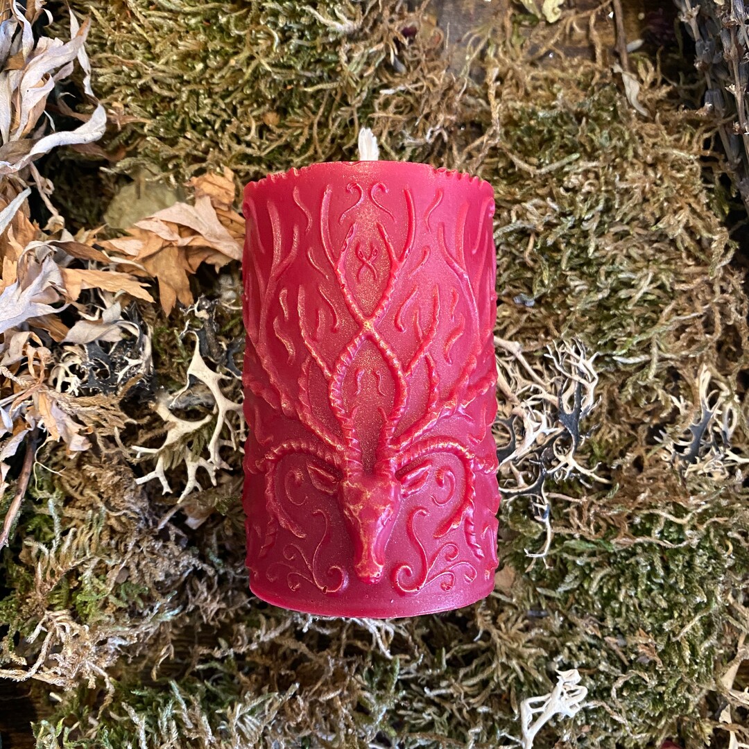 Solstice Sun God of Witches Horned One Yule Altar Candle - Etsy