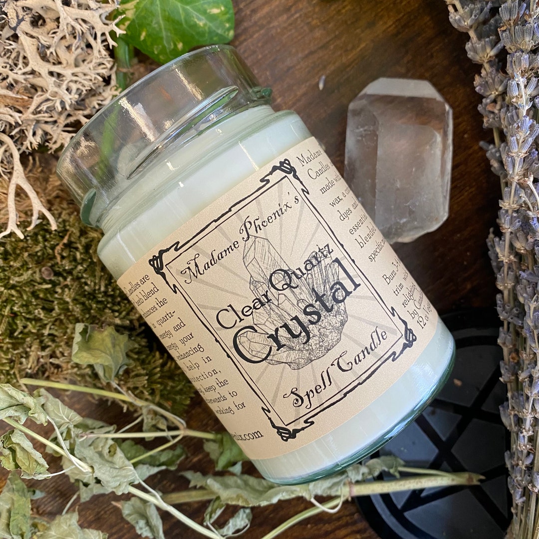 Crystal Magic Clear Quartz Spell Candle - Etsy