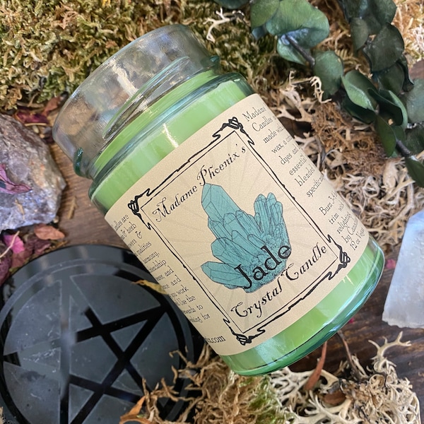 Apple Jade Crystal Candle - Etsy