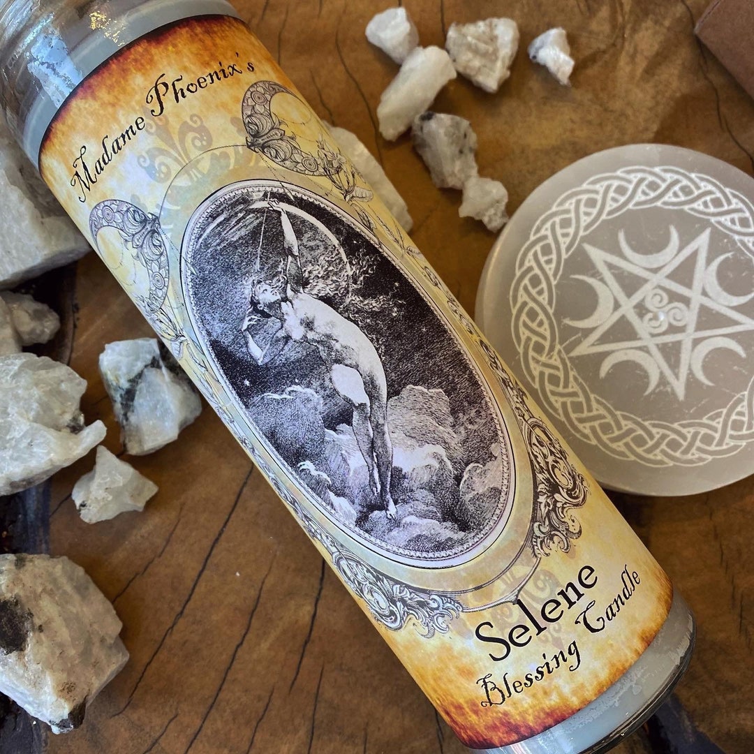 Selene Moon Goddess Altar Candle - Etsy