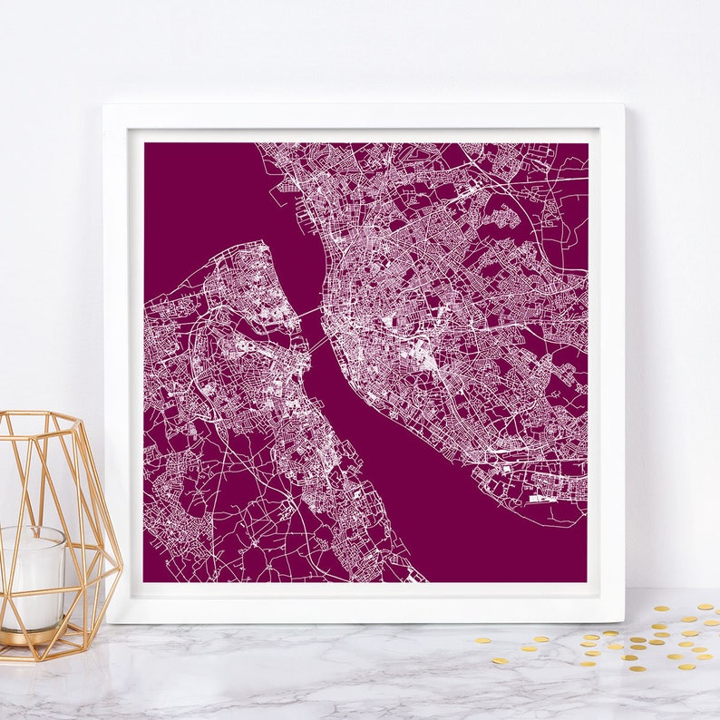 LIVERPOOL City MAP Fine Art Map Poster Modern Liverpool - Etsy