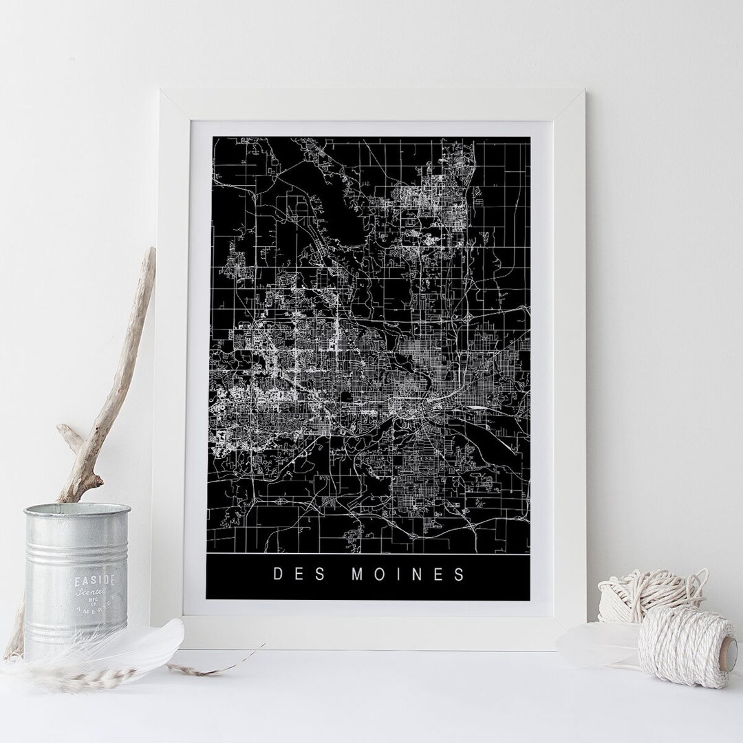 DES MOINES City MAP Art Print Line Art City Map Des Moines - Etsy