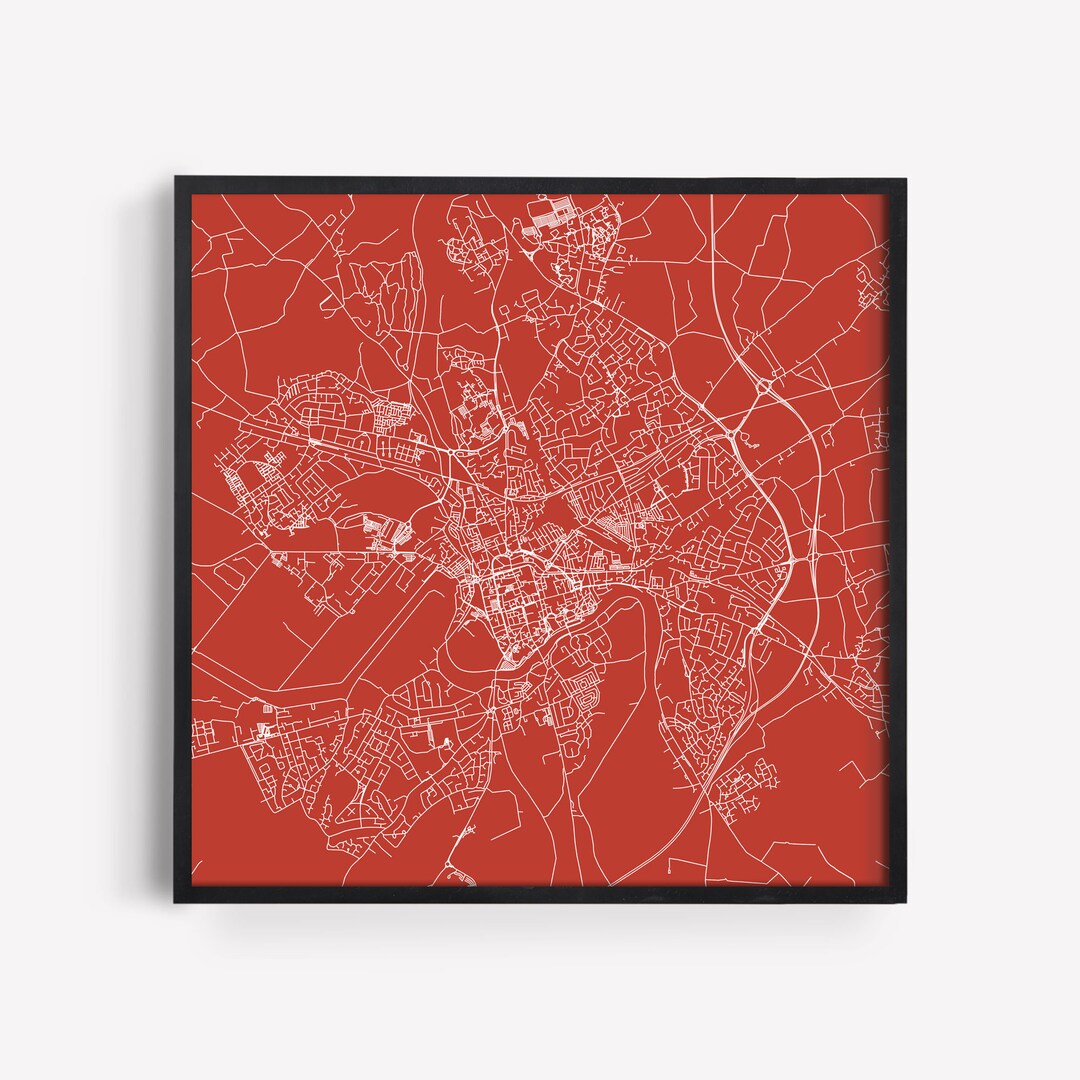 CHESTER UK City MAP Poster - Line Art City Map, Road Map of Chester ...