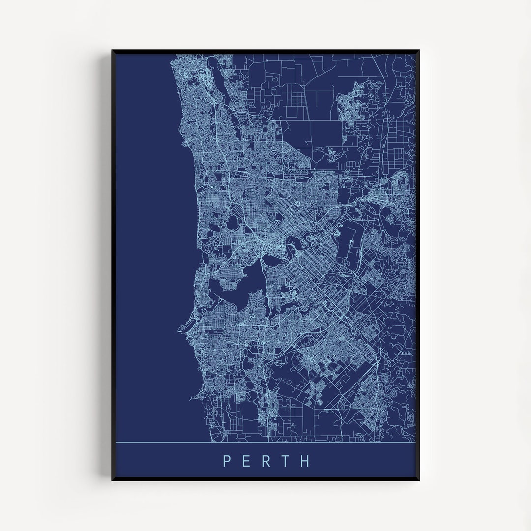 PERTH MAP Modern Perth Art Print Minimalist City Map High - Etsy