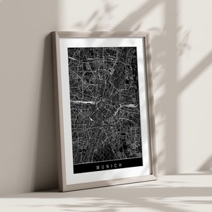 MUNICH MAP PRINT Art Modern City Print Art Customizable - Etsy