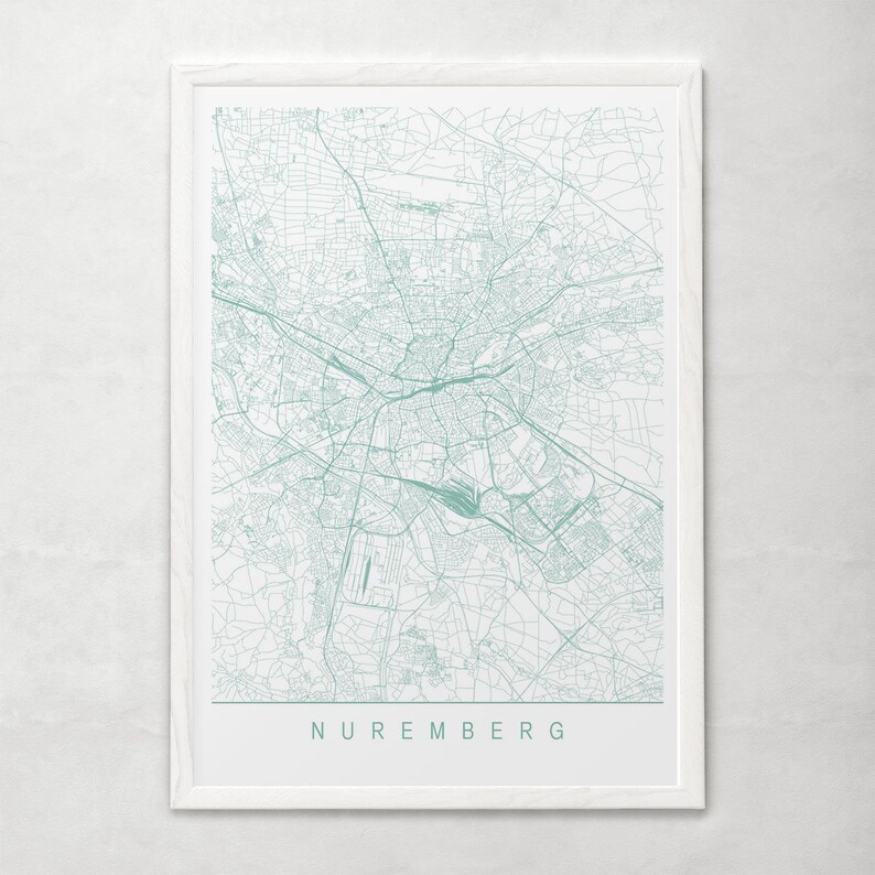 NUREMBERG MAP High Quality Giclee Print Minimalist | Etsy