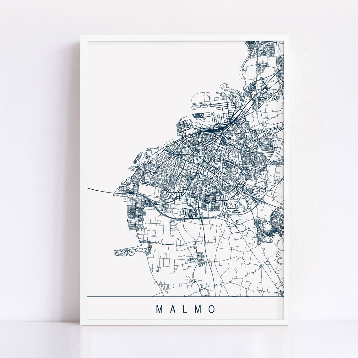 MALMO MAP - High Quality Giclee Print, Minimalist Malmo Art Print ...