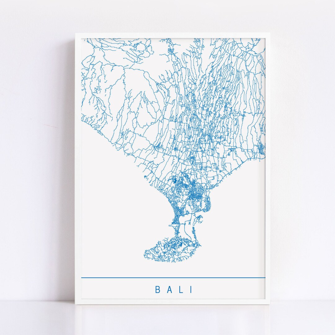 BALI MAP - High Quality Giclee Print, Minimalist Bali Art Print ...