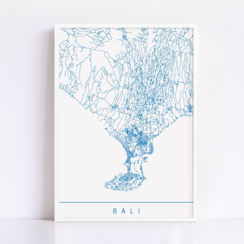 BALI MAP - High Quality Giclee Print, Minimalist Bali Art Print ...