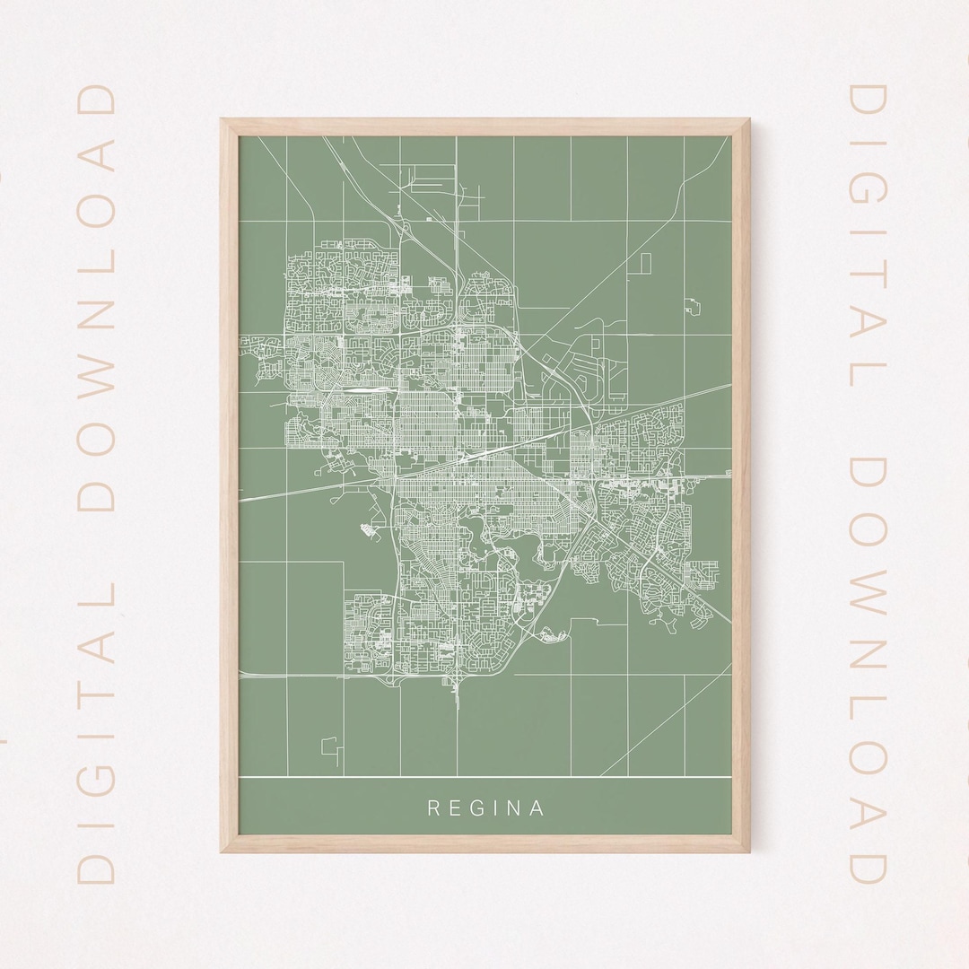 REGINA SASKATCHEWAN MAP, Digital Download, Printable City Poster ...