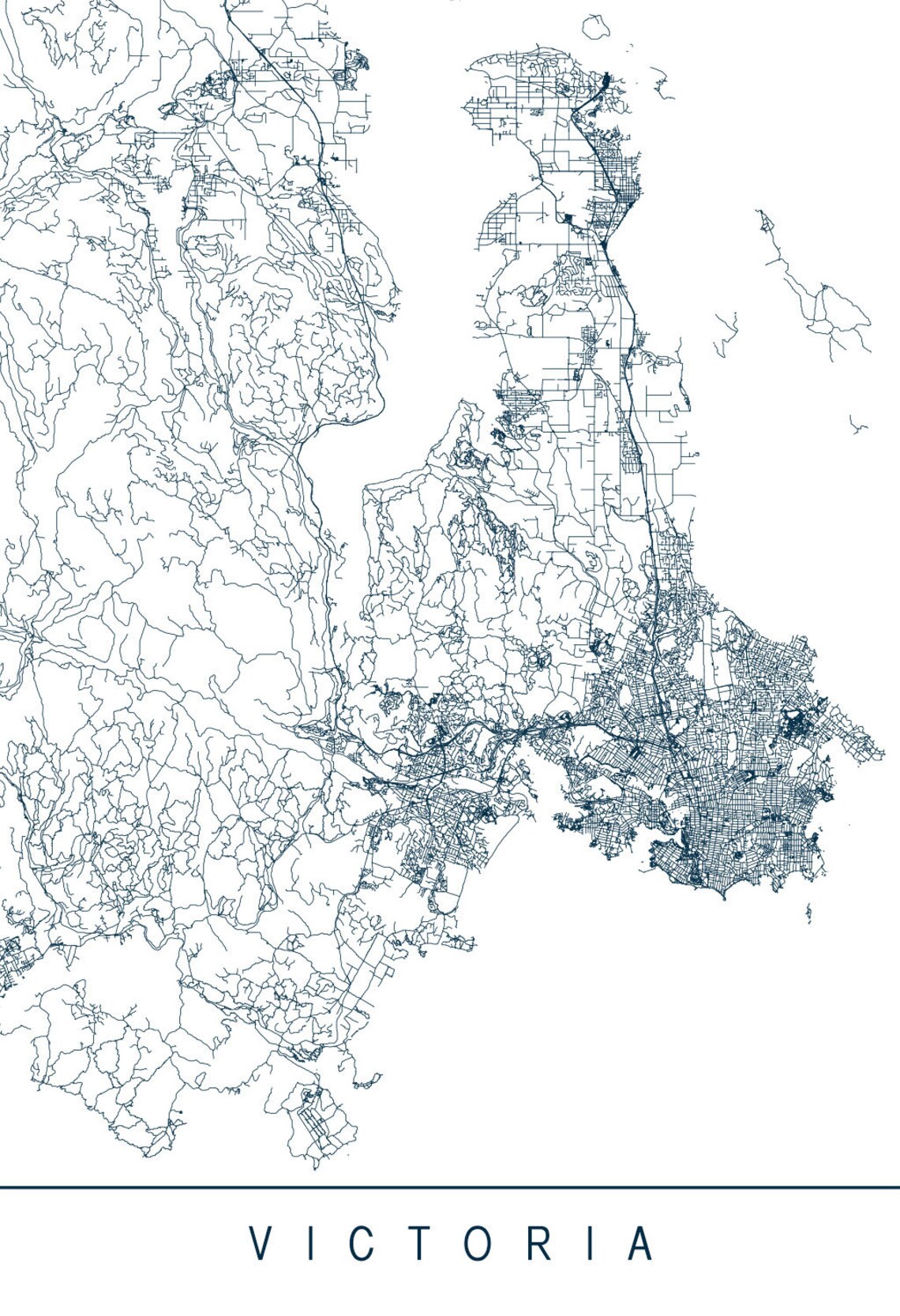 VICTORIA MAP Minimalist Victoria Art Print Customizable - Etsy
