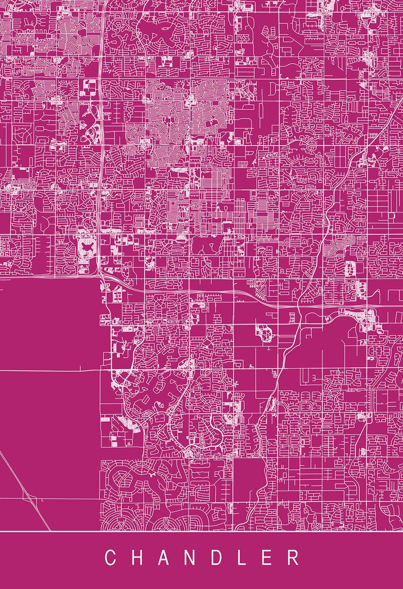 CHANDLER CITY MAP Line Art City Map Road Map of Chandler - Etsy