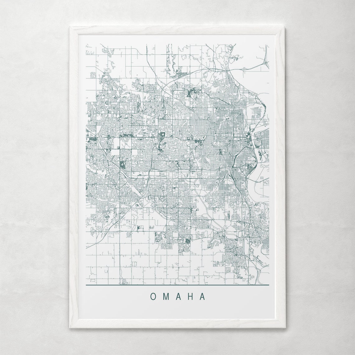 OMAHA MAP High Quality Giclee Print Minimalist Omaha Art - Etsy