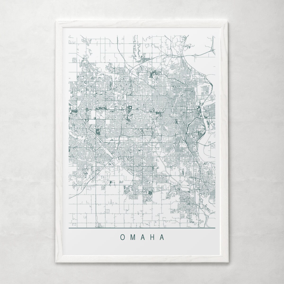 OMAHA MAP High Quality Giclee Print Minimalist Omaha Art | Etsy