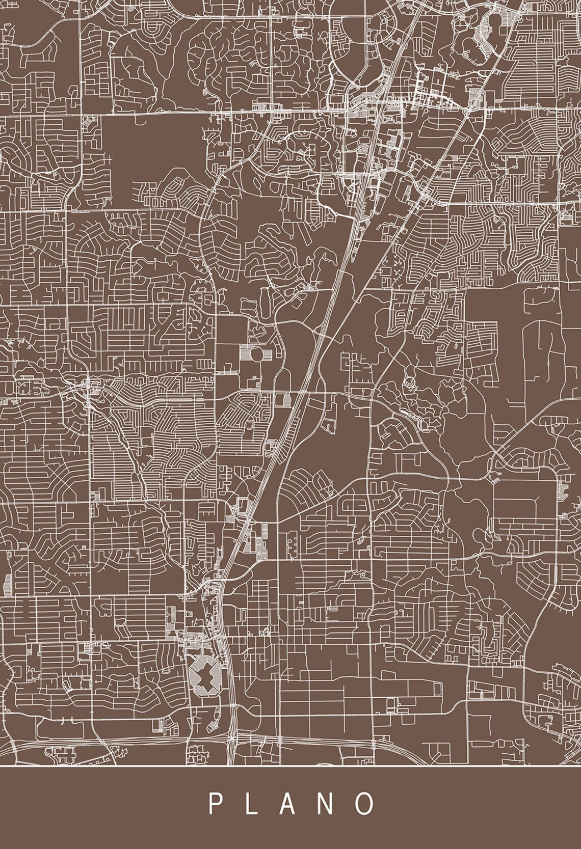 PLANO CITY MAP Line Art City Map Road Map of Plano Texas | Etsy Canada