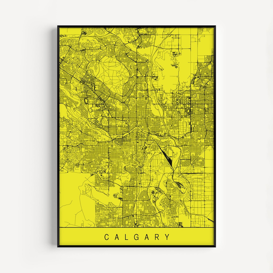 CALGARY MAP Modern Calgary Art Print, Minimalist City Map, High Quality ...