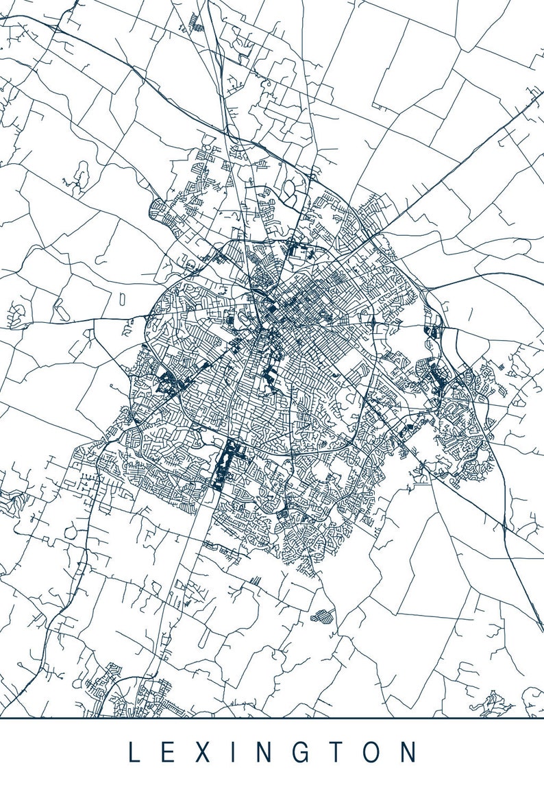 LEXINGTON MAP High Quality Giclee Print Minimalist - Etsy