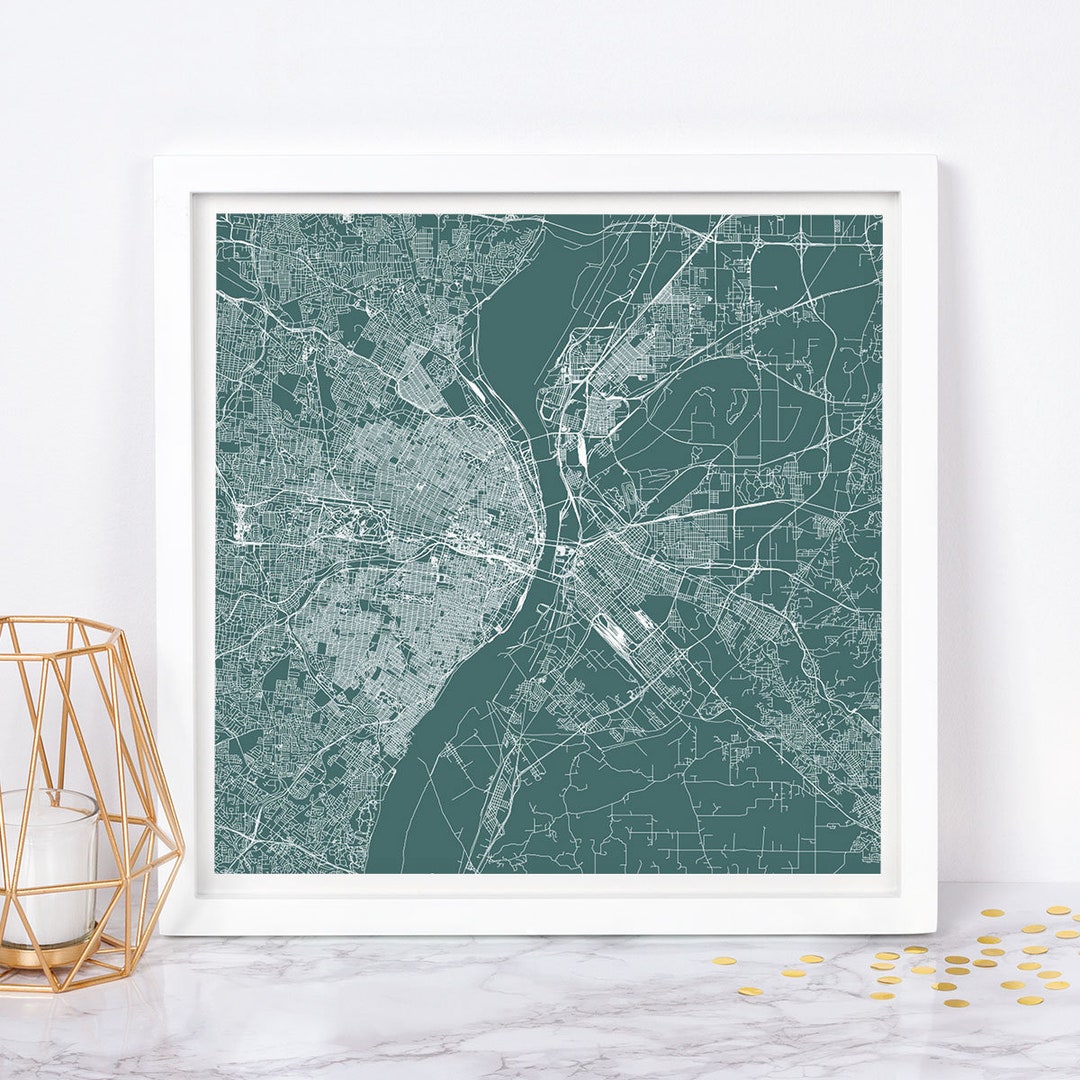 SAINT LOUIS City Map - Fine Art Map Poster Modern Missouri USA Map ...
