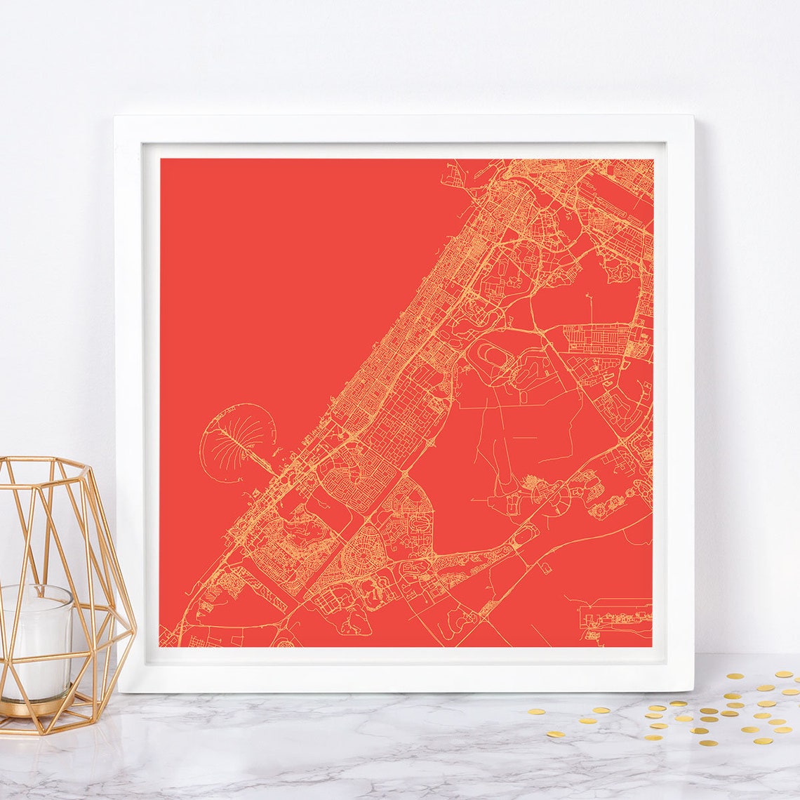 DUBAI MAP PRINT Customizable Colors Dubai Wall Art City - Etsy