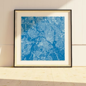 DALLAS CITY MAP Poster Line Art City Map Road Map of Dallas Texas ...