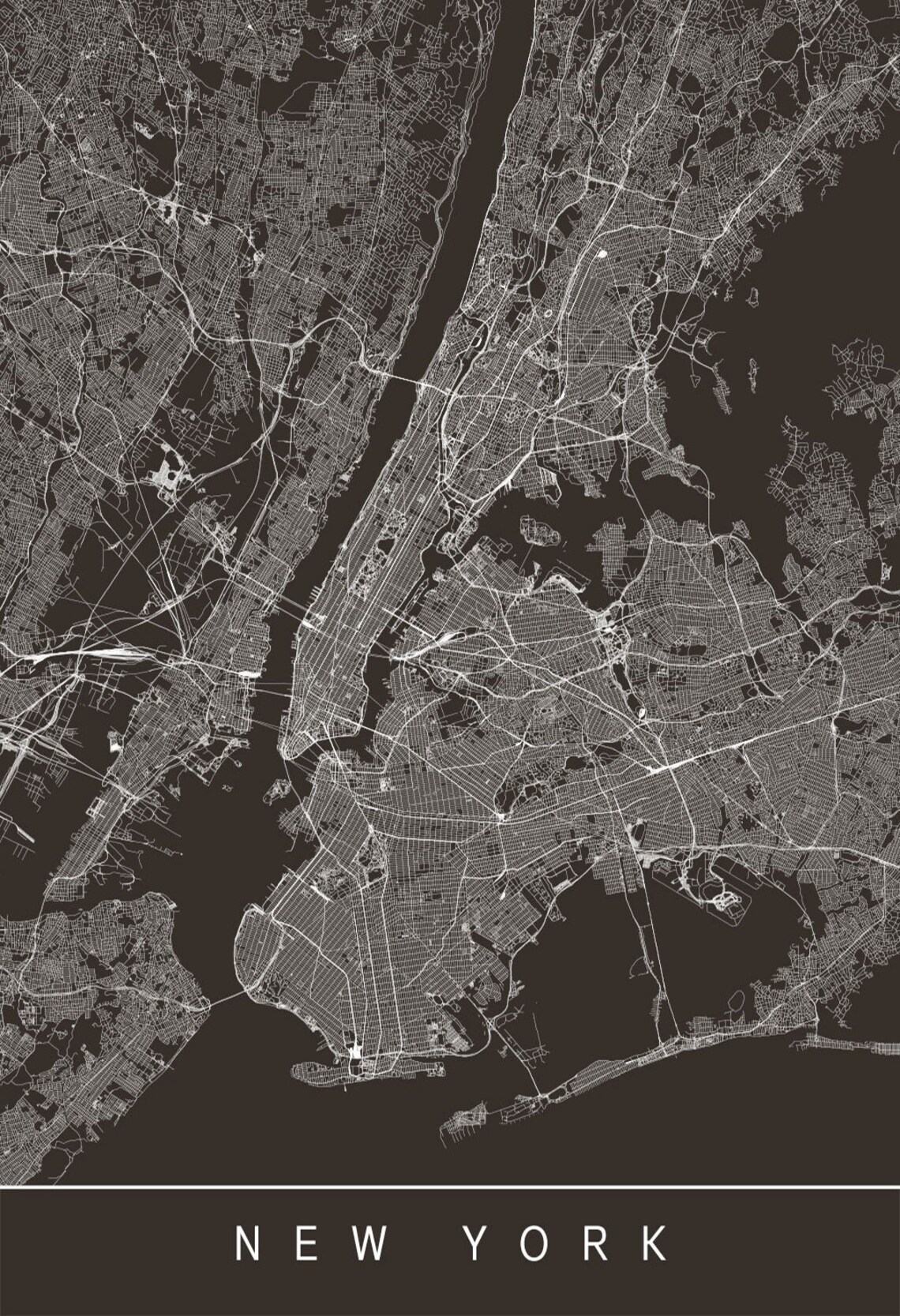 NEW YORK CITY Map Art Modern New York City Print Art | Etsy