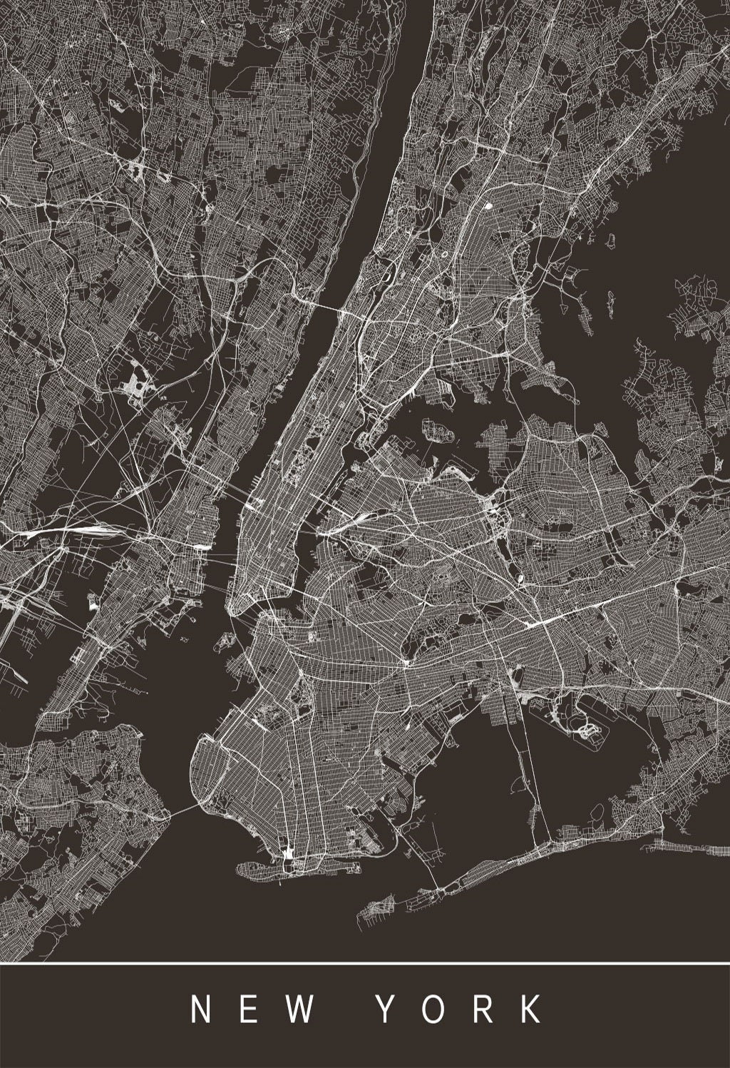 NEW YORK CITY Map Art Modern New York City Print Art | Etsy