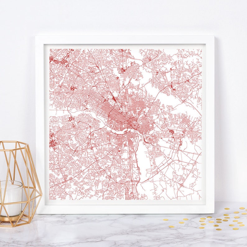 RICHMOND CITY MAP Fine Art Map Poster Richmond Virginia - Etsy