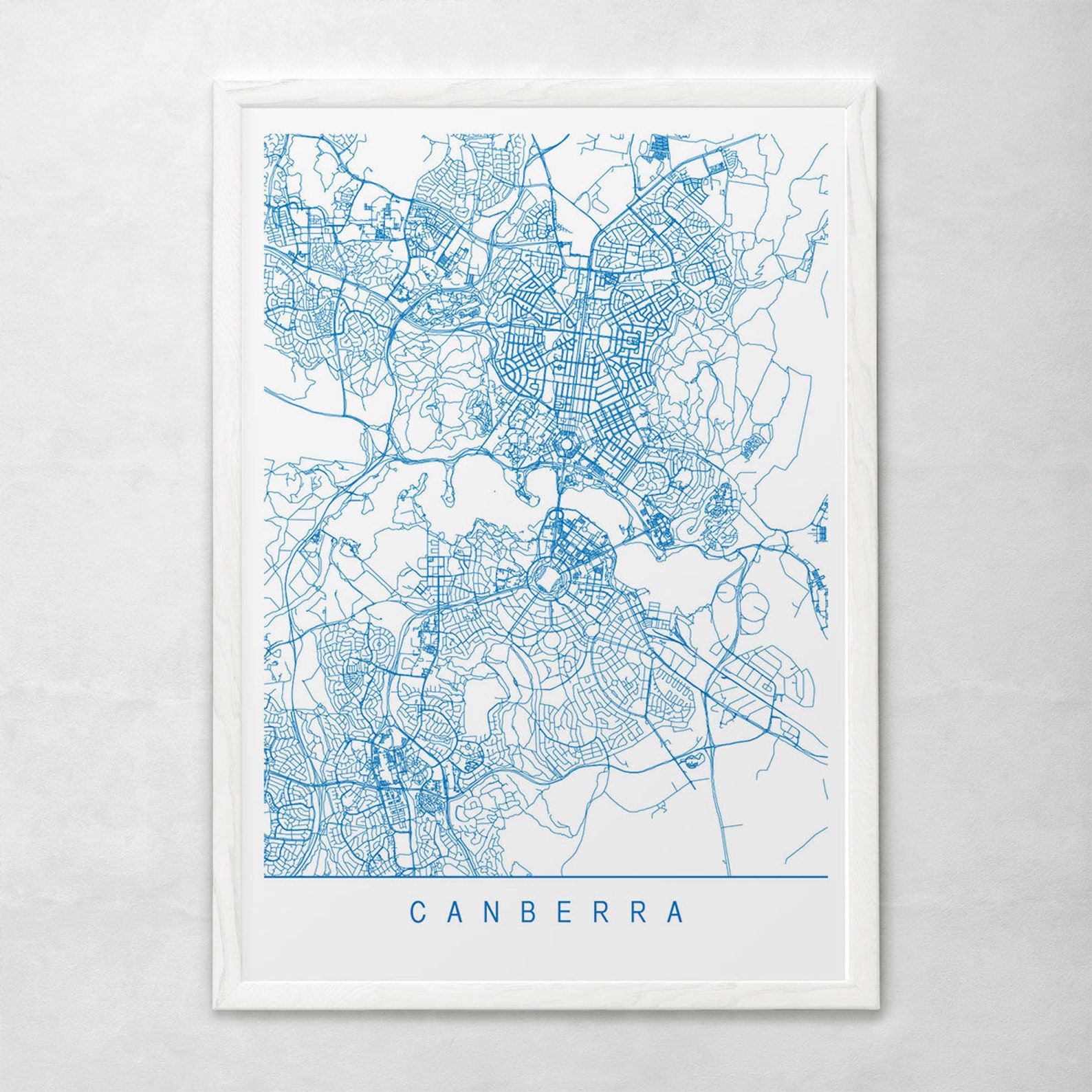 CANBERRA MAP High Quality Giclee Print Minimalist Canberra | Etsy