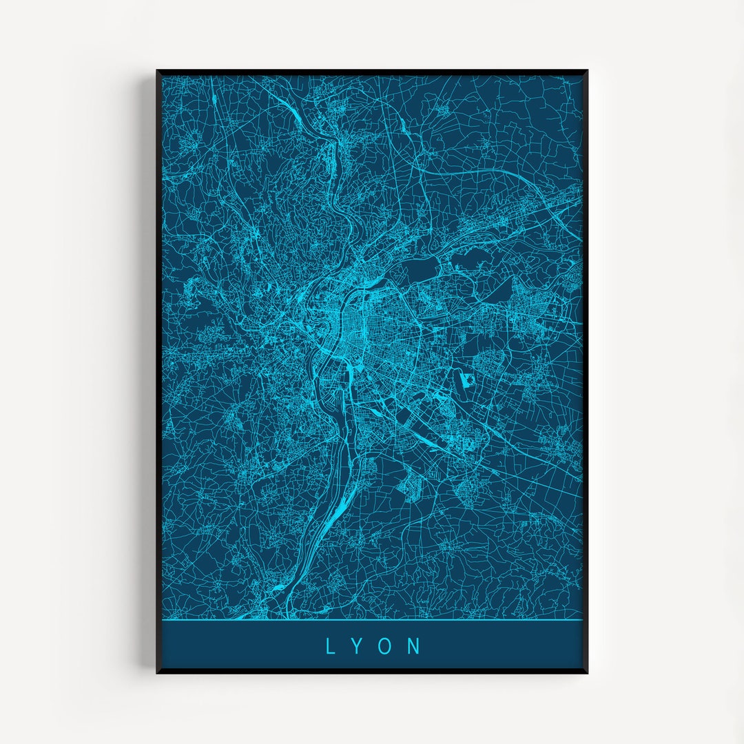 LYON MAP Modern Lyon Art Print Minimalist City Map High - Etsy