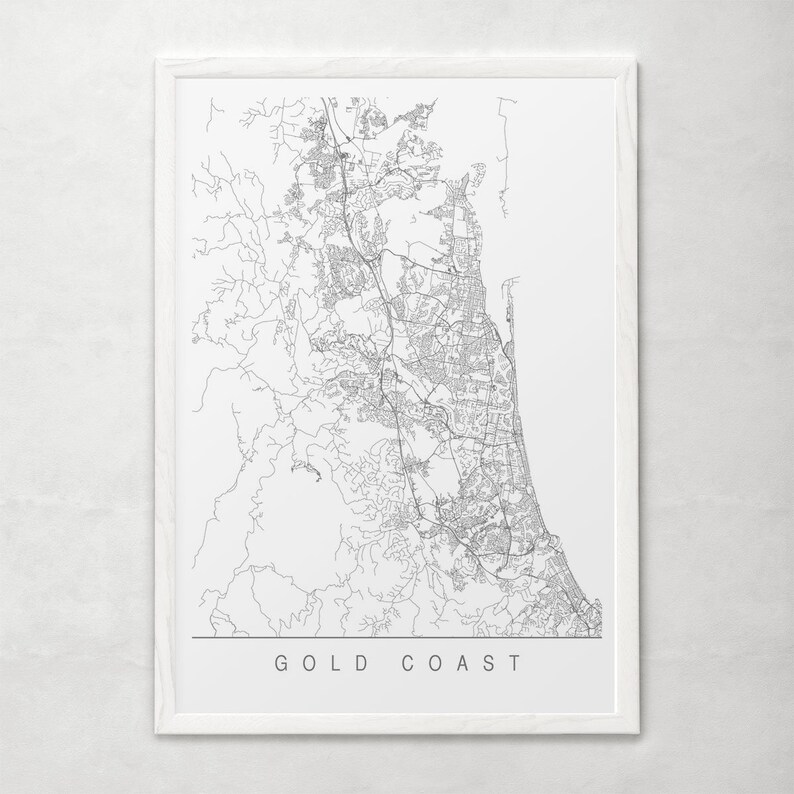 GOLD COAST MAP High Quality Giclee Print Minimalist Gold | Etsy
