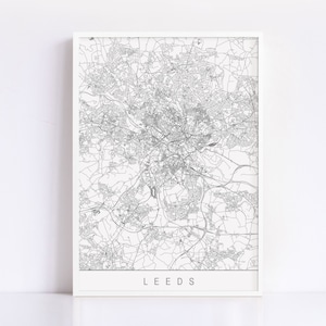 LEEDS MAP - High Quality Giclee Print, Minimalist Leeds Art Print ...