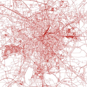 LEIPZIG MAP - High Quality Giclee Print, Minimalist Leipzig Art Print ...
