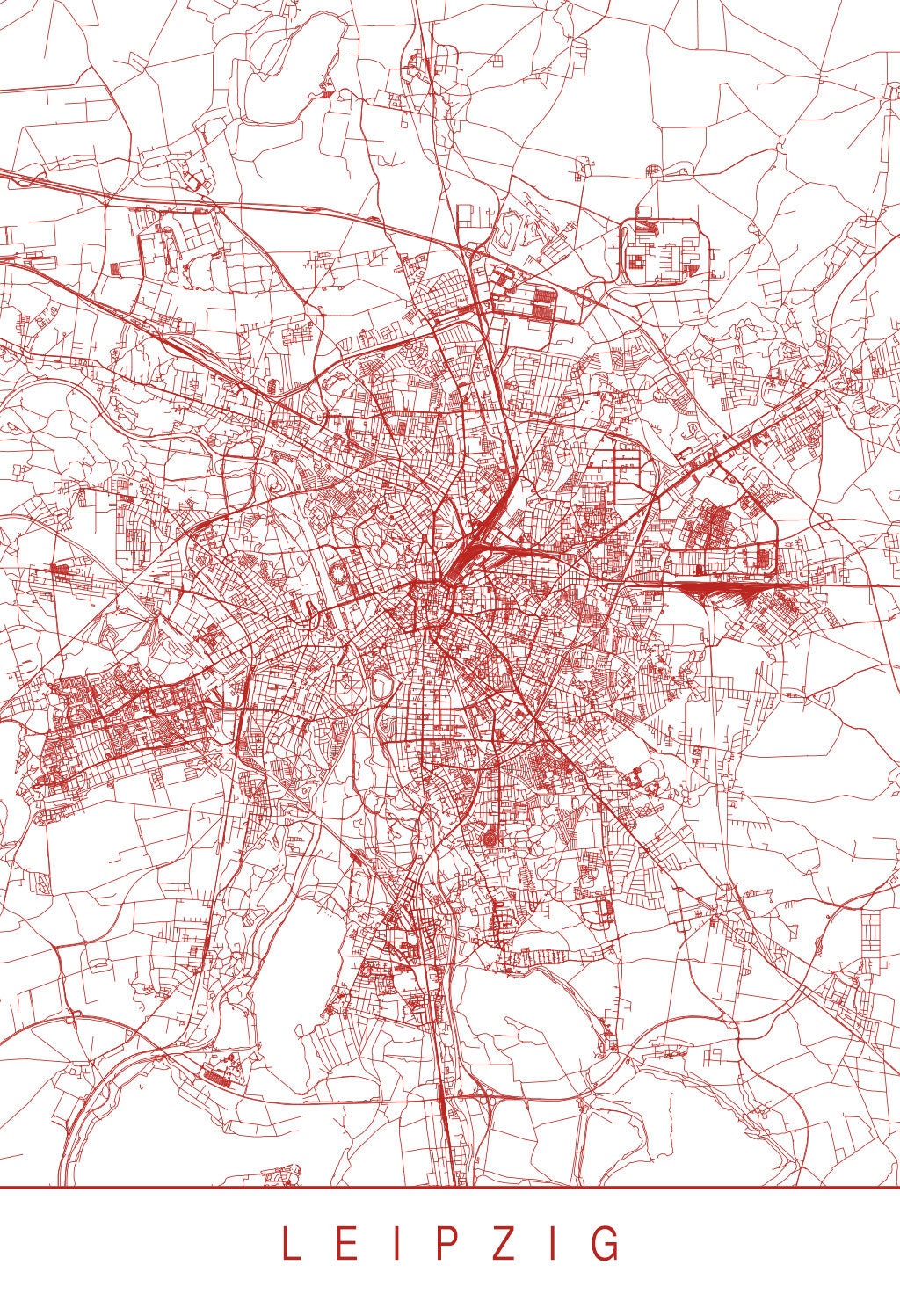 LEIPZIG MAP High Quality Giclee Print Minimalist Leipzig - Etsy Canada
