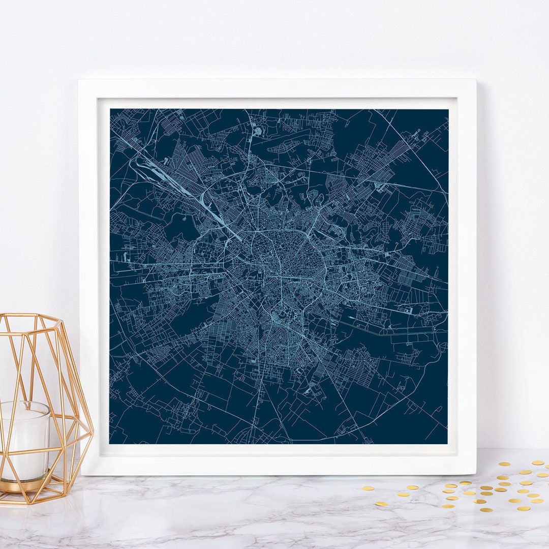 BUCHAREST MAP PRINT look Color Variations Bucharest Wall Art, Modern ...