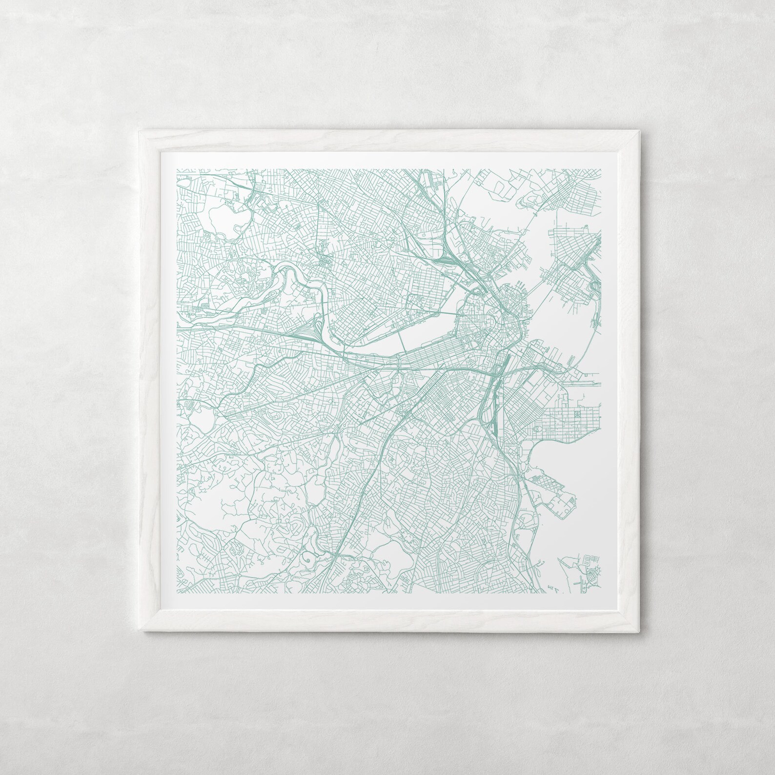 BOSTON CITY MAP Fine Art Map Poster Boston Map Print | Etsy
