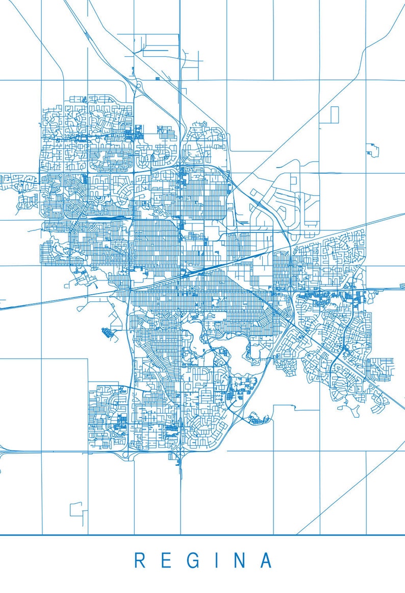 REGINA MAP - Minimalist Regina Art Print, Customizable City Map, High ...