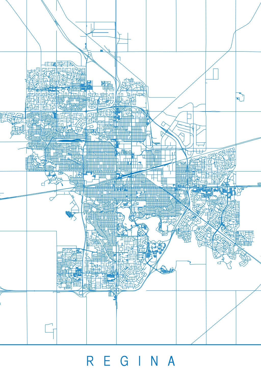 REGINA MAP Minimalist Regina Art Print Customizable City - Etsy Canada