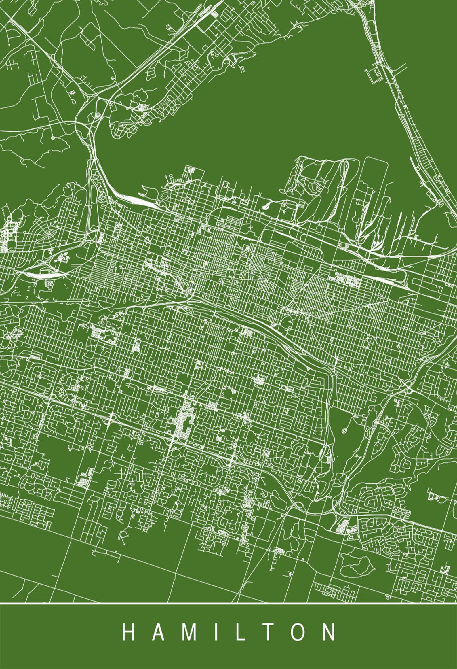 HAMILTON CITY MAP Art Print Line Art City Map Hamilton - Etsy Canada