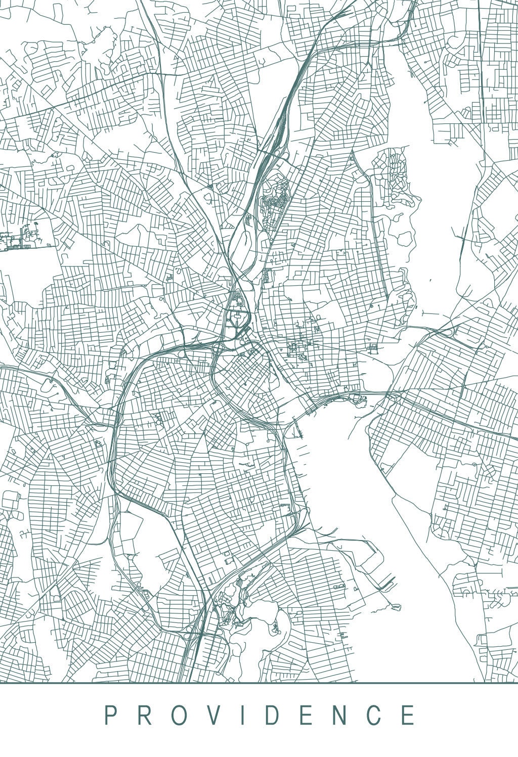 PROVIDENCE MAP Minimalist Providence Art Print Customizable - Etsy Canada