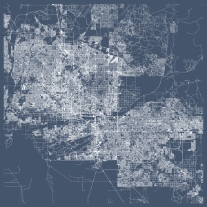 PHOENIX CITY Map - Fine Art Map Poster - Modern Arizona USA Map Print ...