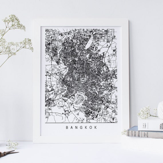 BANGKOK MAP High Quality Giclee Print Minimalist BANGKOK | Etsy