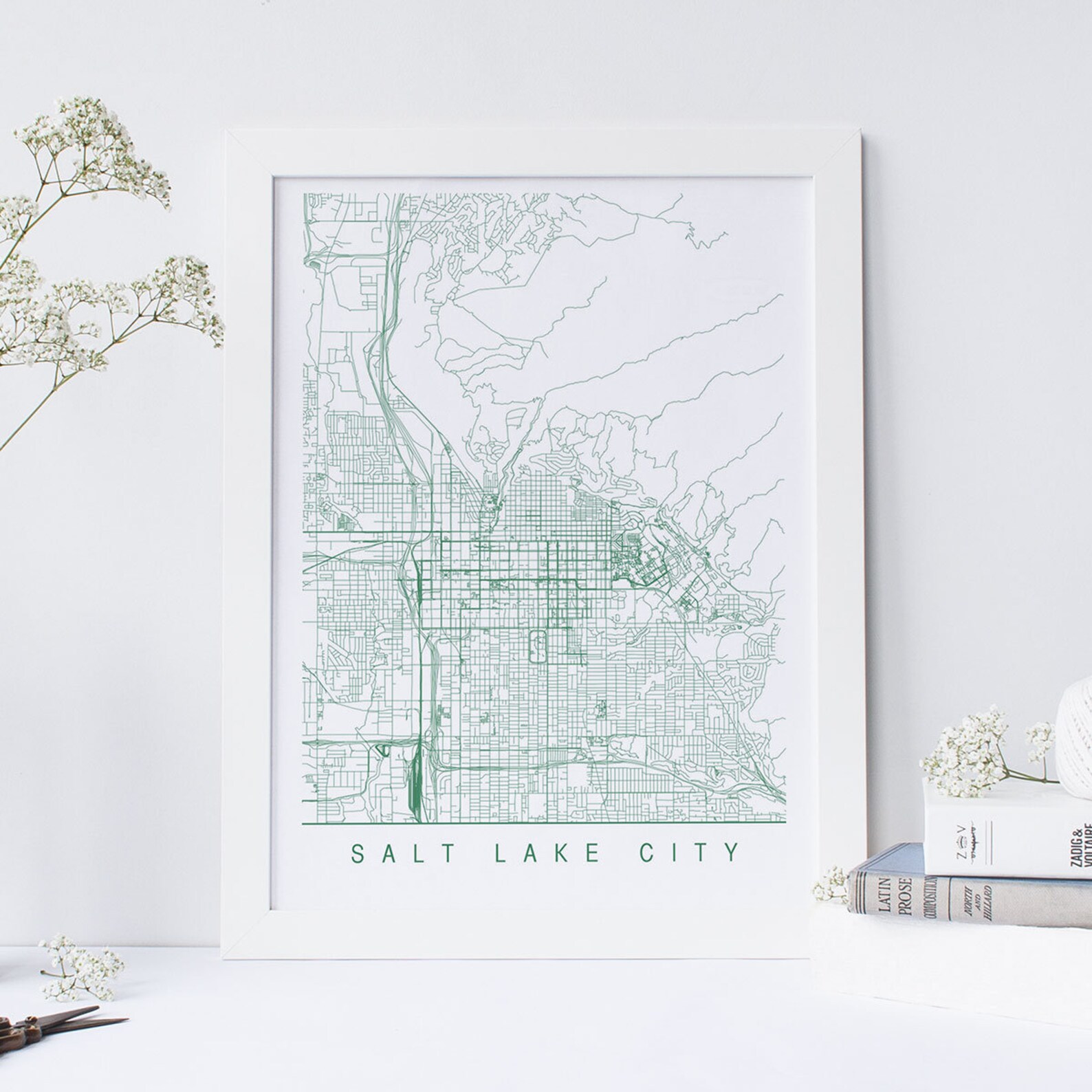 SALT LAKE CITY Map Minimalist Salt Lake City Utah Art Print | Etsy